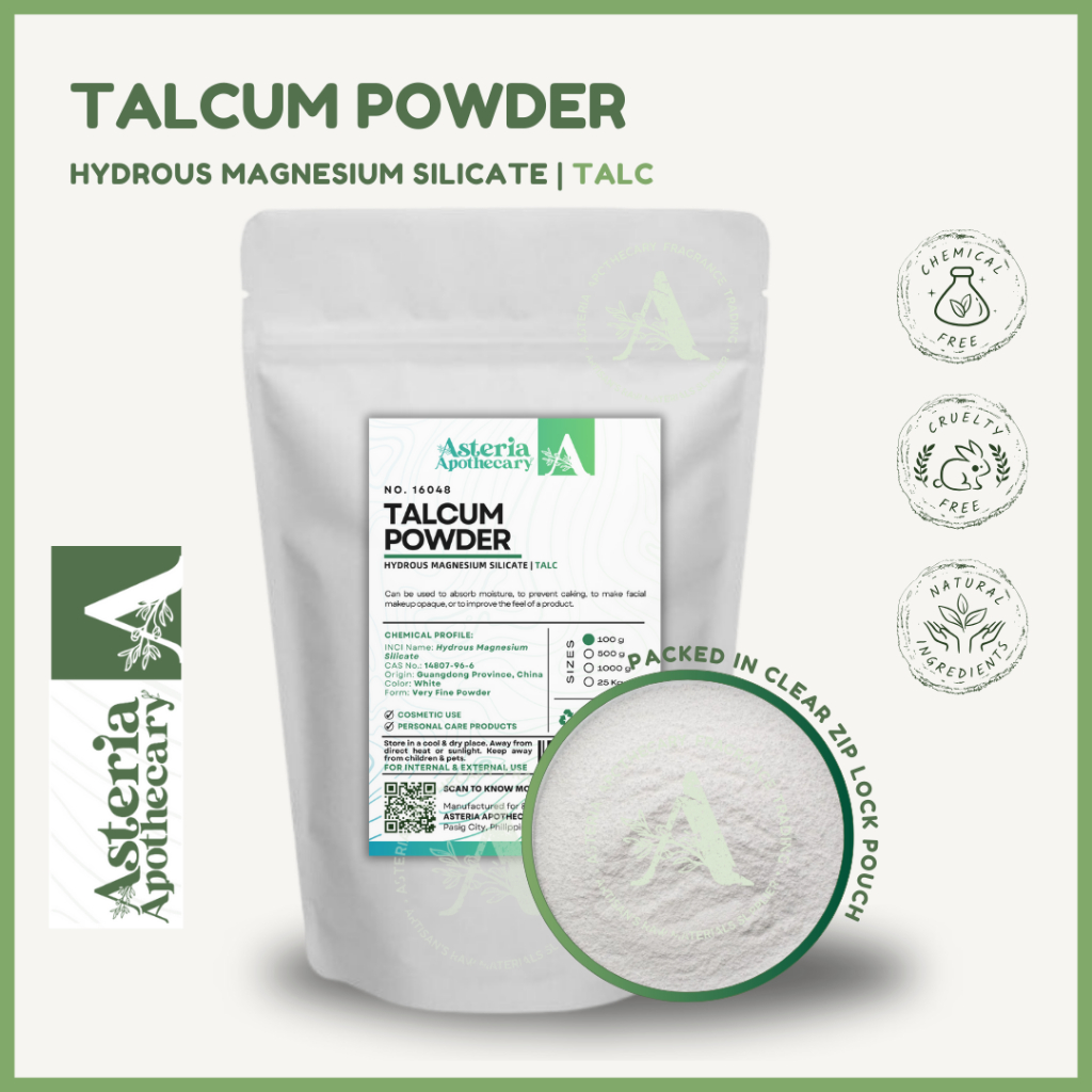 Talcum Powder (Superfine) 100g, 500g, & 1Kg - Asteria Apothecary ...