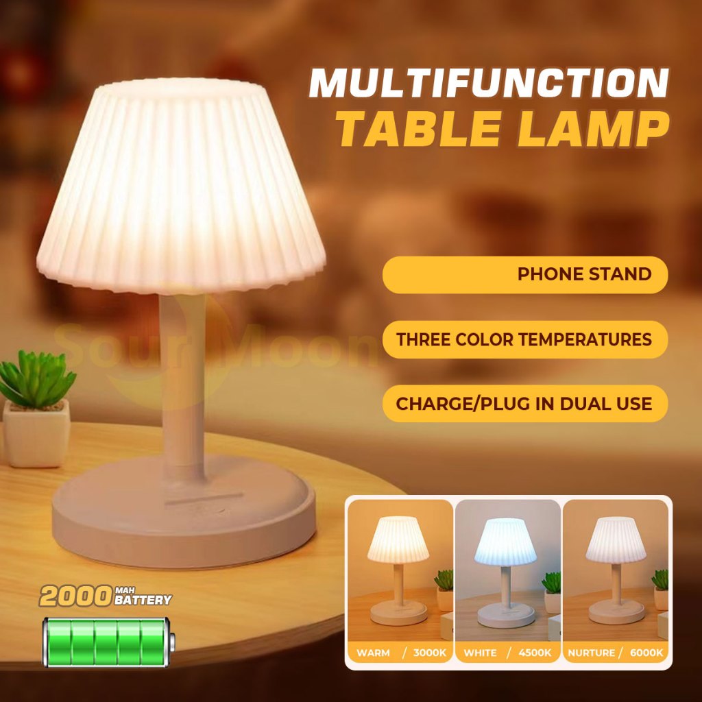 AMASACC Led Lamp Shade Night Light For Bedroom Dim Light Rechargeable ...