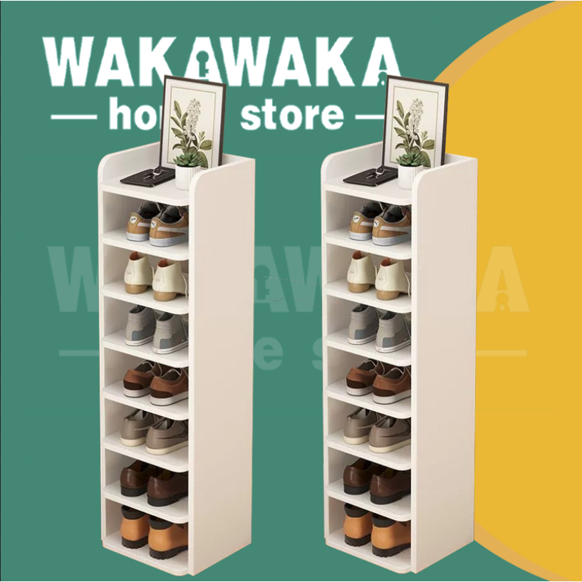 Solid Wood Household Shoe Cabinet Semi Open Shoe Rack Entry-level ...
