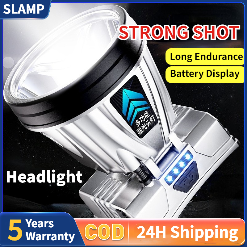 Strong Shot Headlamp Flashlight LED Headlight Flashlight Rechargeable ...