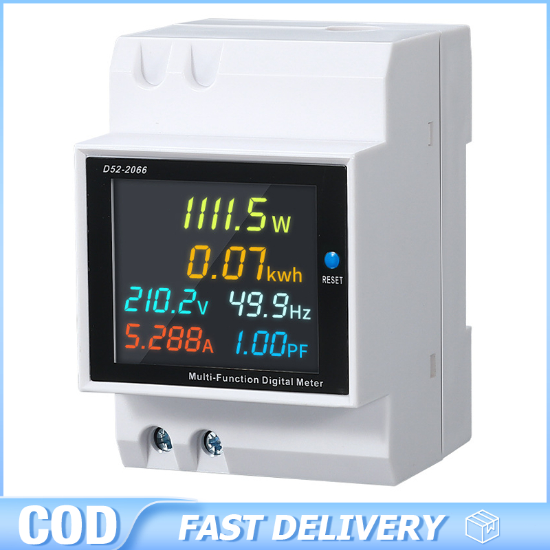 6IN1 din rail AC monitor 110V 220V Voltage Current Power Factor Active ...
