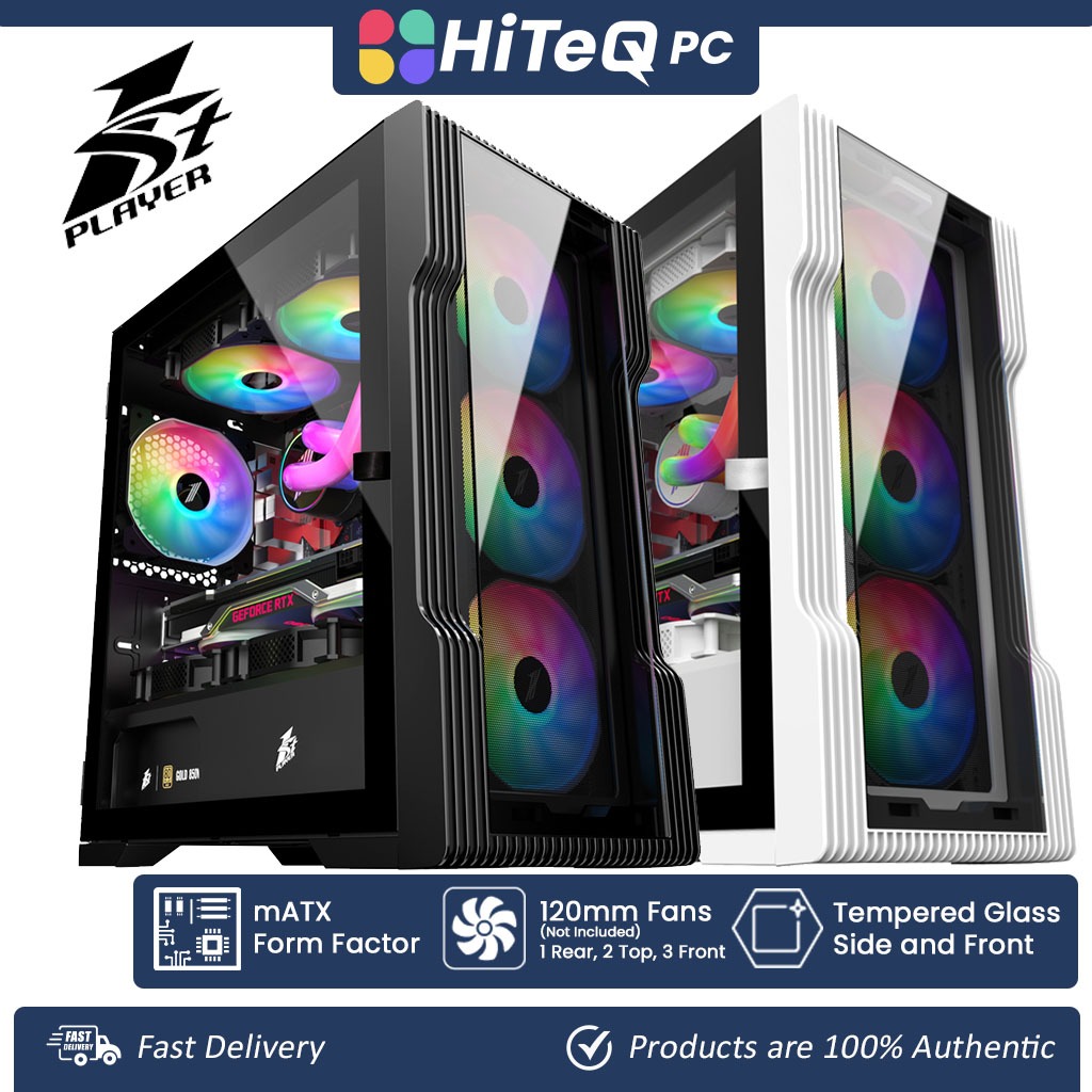 HiteqPC | mATX MID-TOWER GAMING CASE W/ TEMPERED GLASS SIDE & FRONT ...