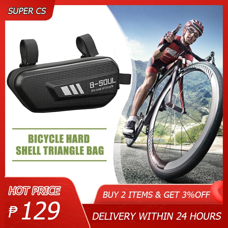2Pcs B-SOUL Waterproof Bike Triangle Bag Reflective Hard Shell Tube ...