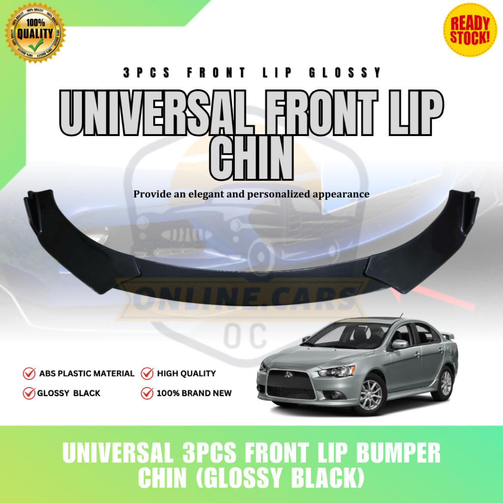 OC - Universal 3Pcs Car Front Lip Chin Bumper Body Kits Splitter Car ...