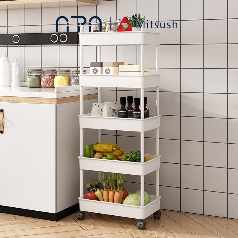 Nipiin 2/3/4/5 layer Kitchen Organizer Storage Rack with Wheels Moving ...
