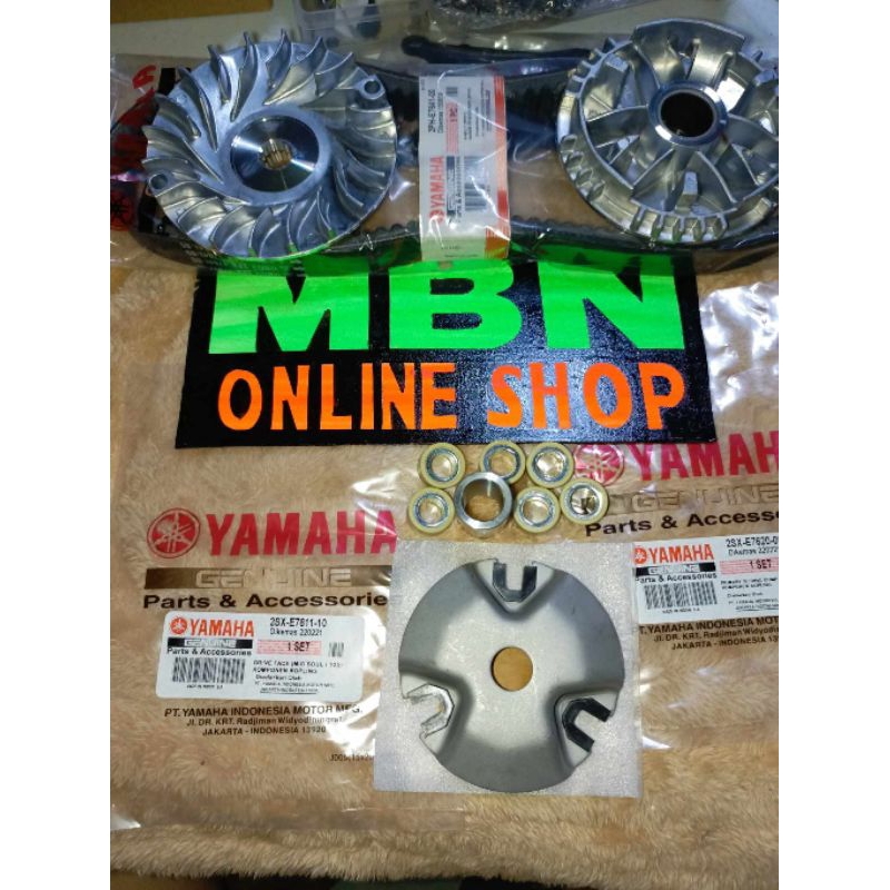Yamaha genuine Pulley set with drive face/with fan belt for(Mio soul ...