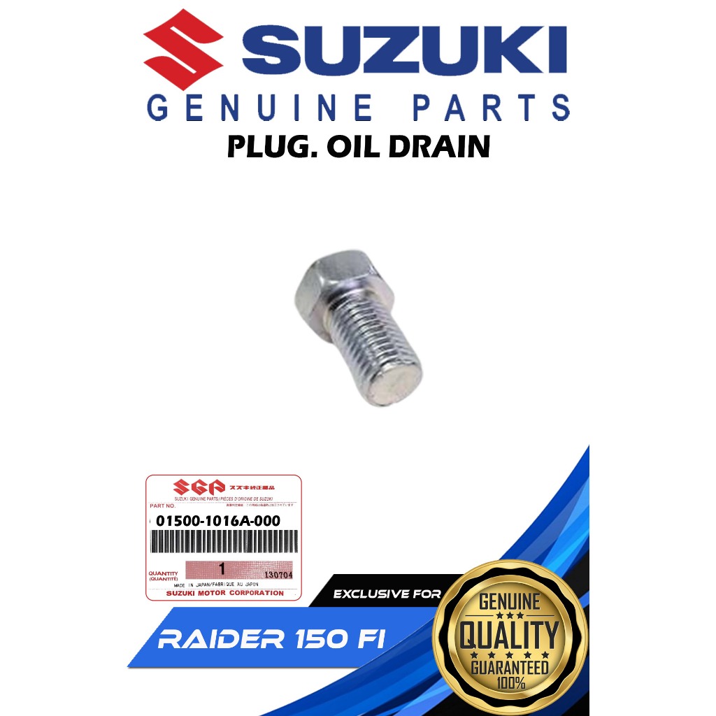 SUZUKI GENUINE OIL DRAIN PLUG FOR RAIDER 150 FI ( 01500-1016A-000 ...