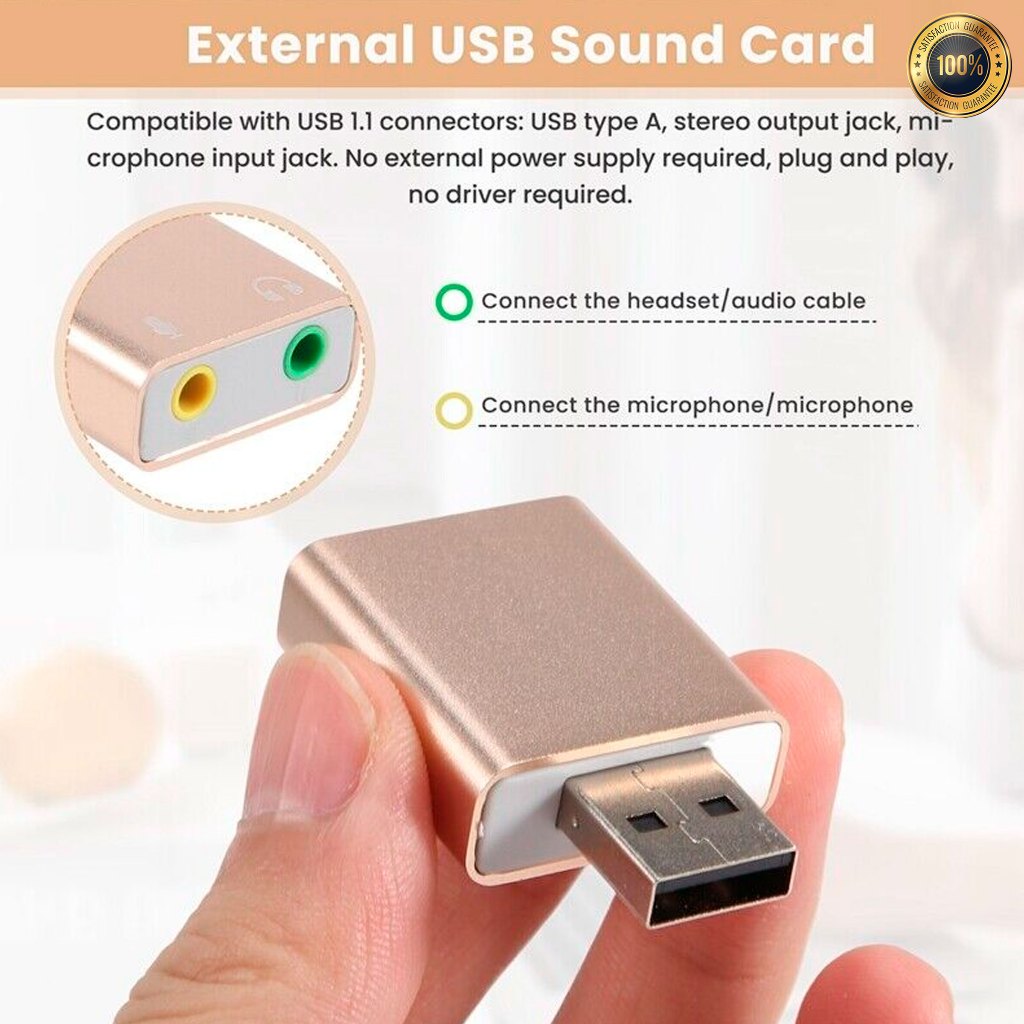 Accessories Aluminum Alloy Usb Sound Card Computer External Sound Card ...