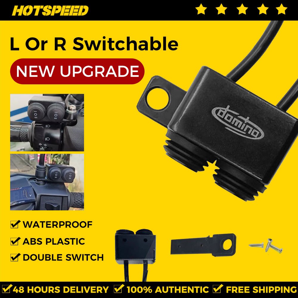 HOTSPEED Motorcycle Domino Dual Mini Driving Light Switch 3 Way Switch ...