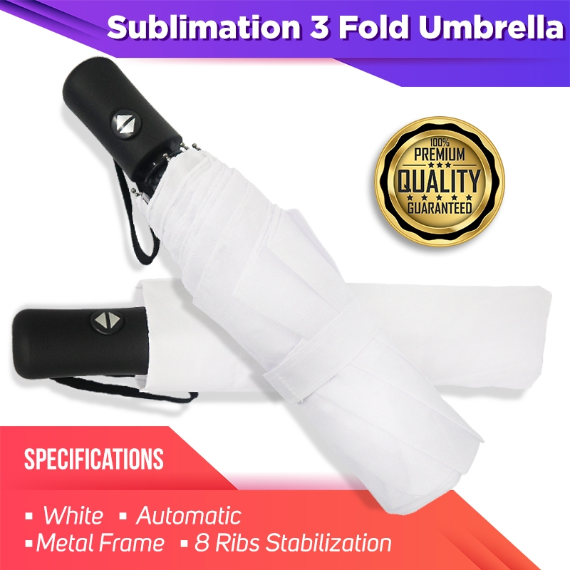 Sublimation 3 Folded Umbrella White | Shopee Philippines
