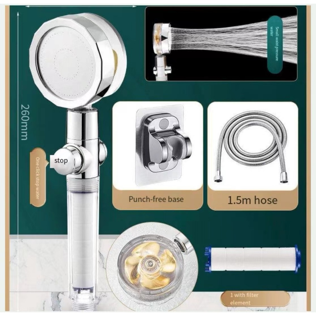 Helix Super Pressurized Shower Head Set With Fan&Filter High Pressure ...