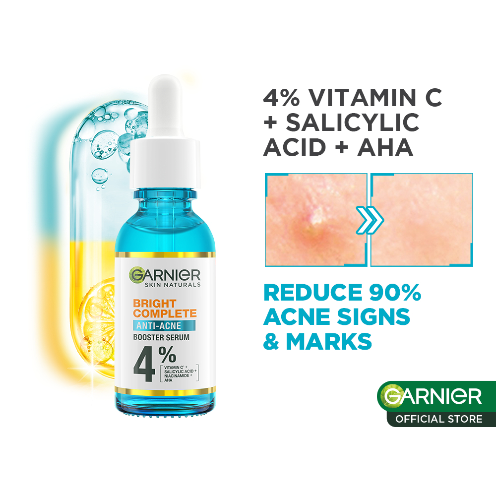 Garnier Bright Complete Anti Acne Serum 30ml With Niacinamide Serum