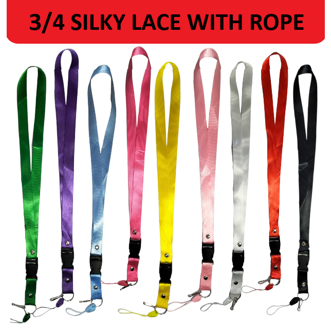 1-piece 3/4 INCH ID LACE with S Hook & Rope Lanyard Plain and Silky per ...