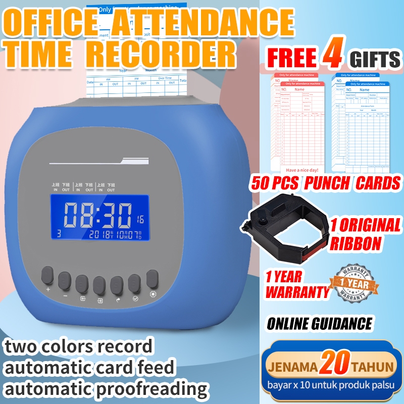 Punch Card Attendance Machine bundy clock Time Recorder Local Warranty ...