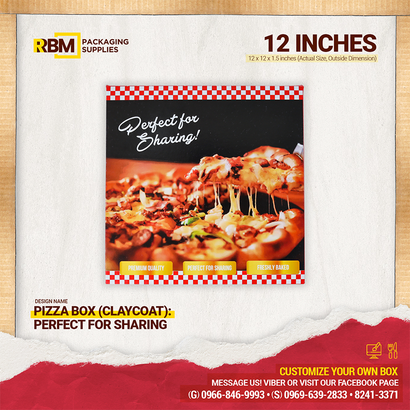 Clay Coated Pizza Box | with Generic Print - Perfect for Sharing Design ...