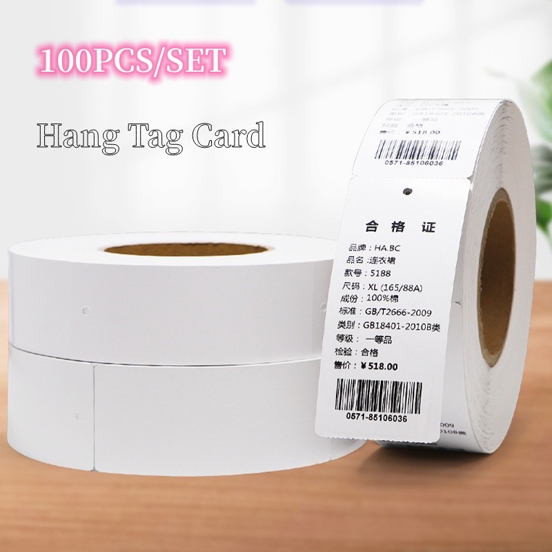 1000PCS/Roll White Blank Hang Tag Labeling 45*90MM Pricing Tag Blank ...