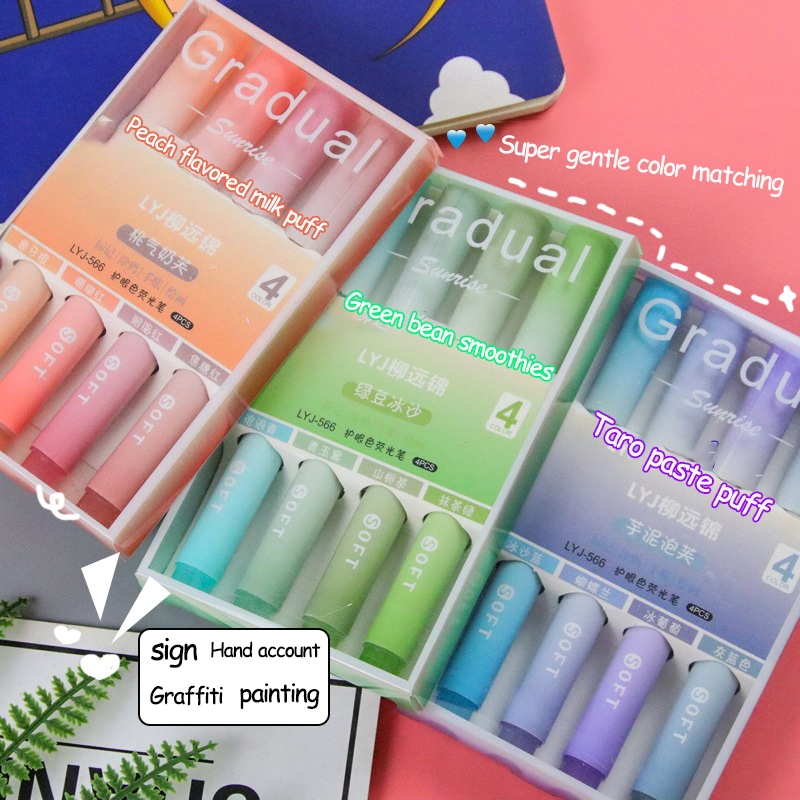 Gradient highlighter with high aesthetic value and key markings for ...