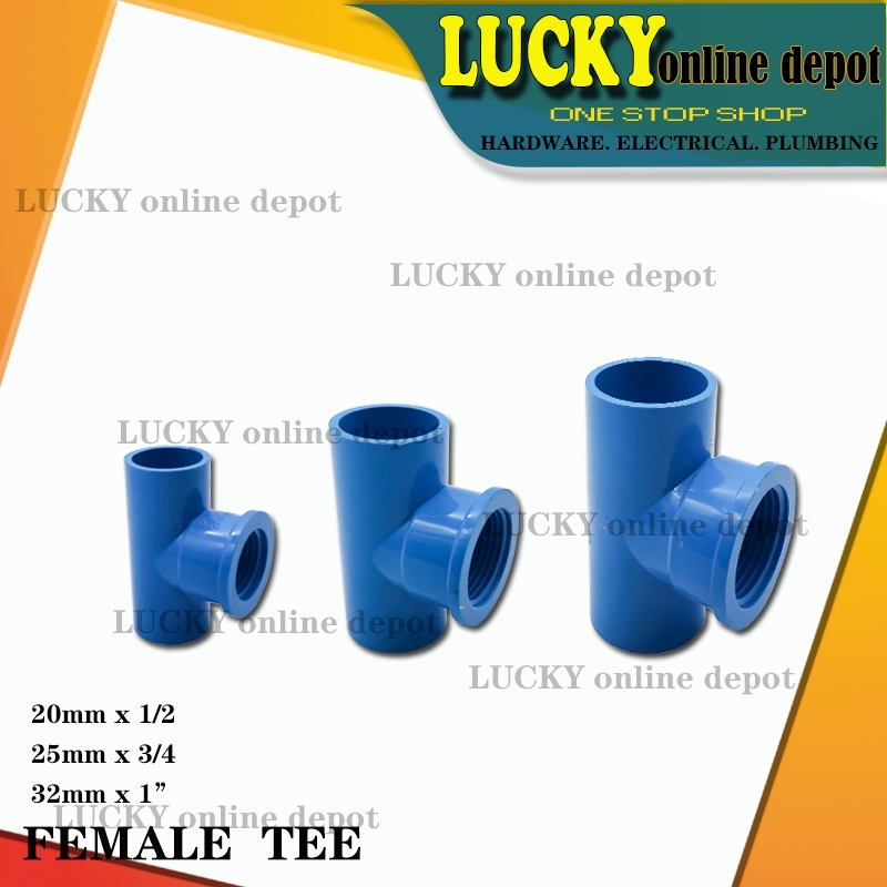 PVC BLUE FEMALE TEE PIPE FITTINGS | Shopee Philippines