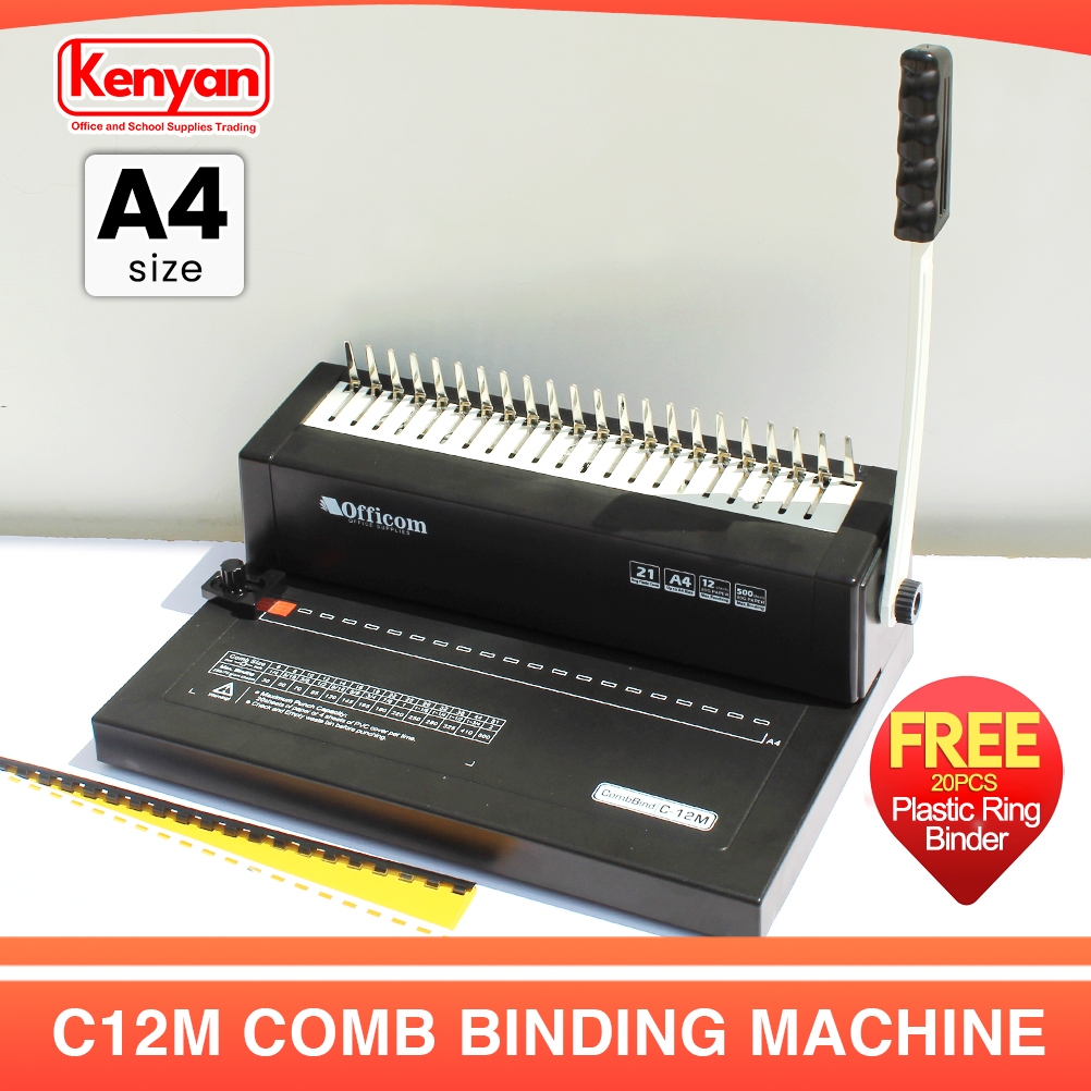 Comb Binding Machine C12M A4 size 21 Holes Binder Machine (12sheets ...