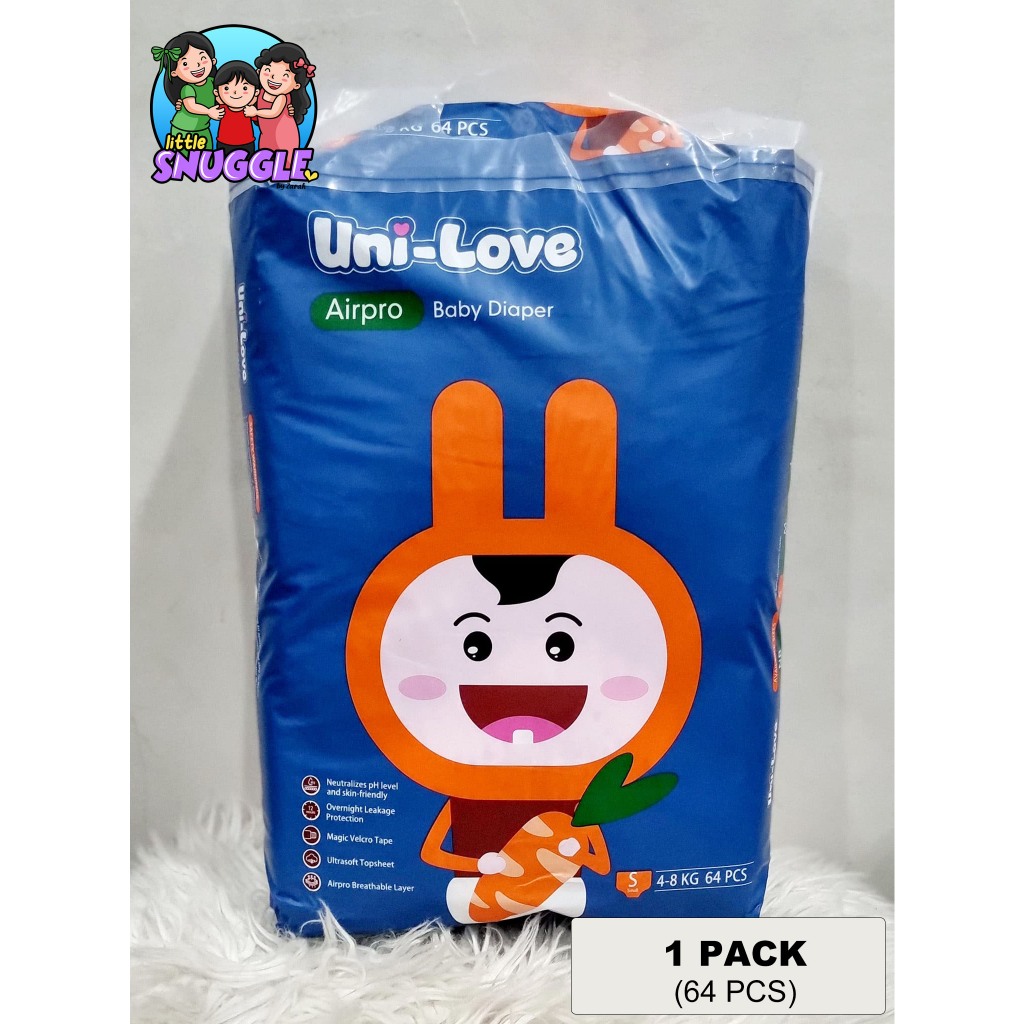 64 pcs Small Size Uni-love Airpro Taped Type Baby Diapers/ for 4-8kg ...
