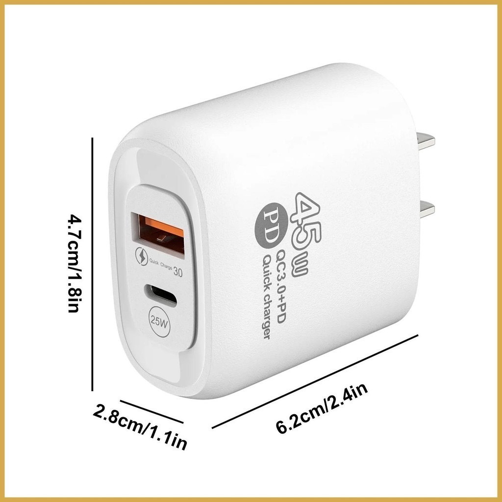gdplus PD 45W Charger Fast Charging Charger PD Cord Fast Adaptor Dual ...