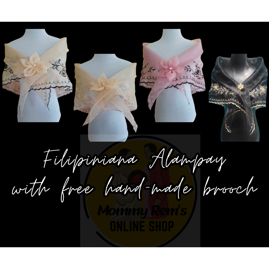 MODERN ORDINARY ALAMPAY WITH FREE HAND-MADE BROOCH PINYA ORGANZA ...