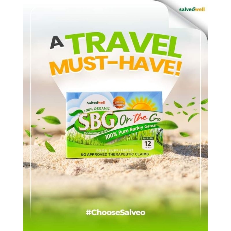 SBG ON THE GO - 12 sachets=30grams Salve Barley Grass | Shopee Philippines