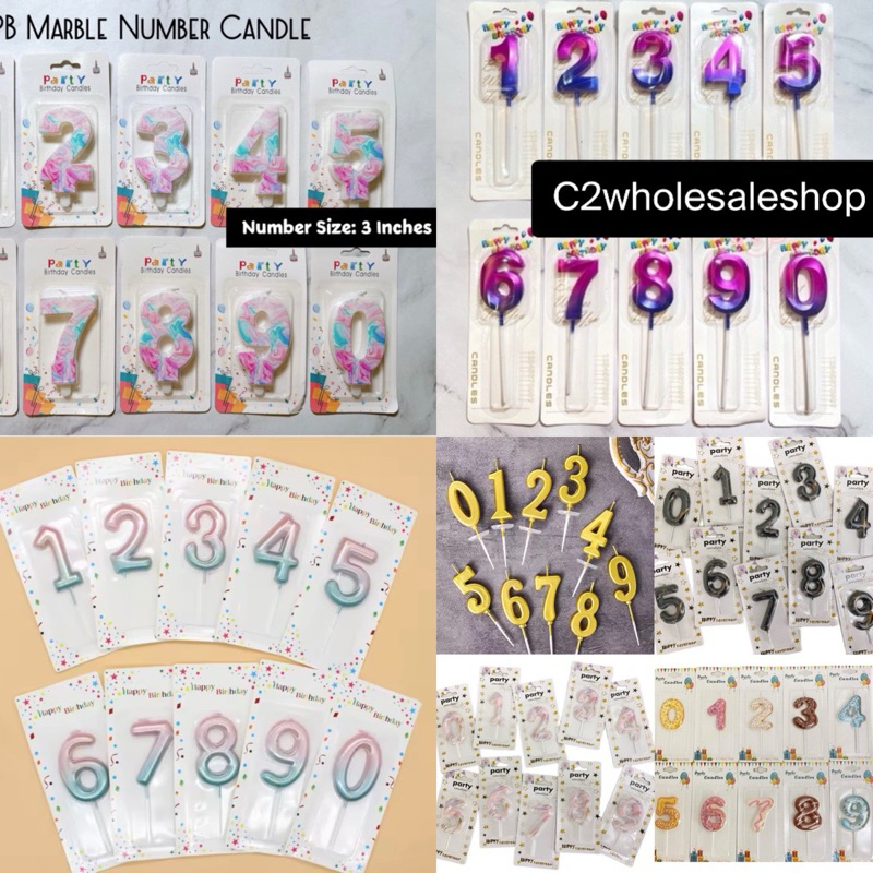Donut Number Candle Marble Number Candle Cake Topper Birthday Candle ...