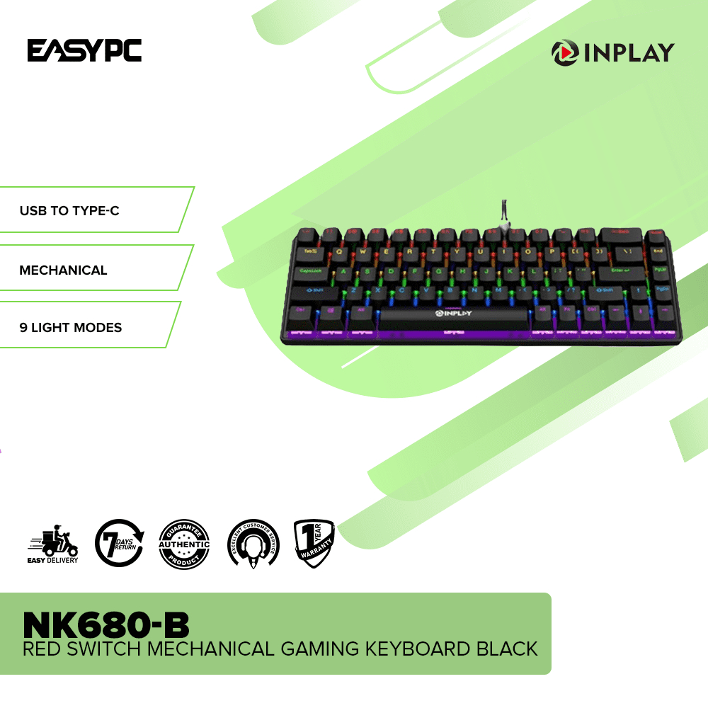 EasyPC| Inplay NK680-B/ NK680-M/ NK680-W Red switch Mechanical Gaming ...