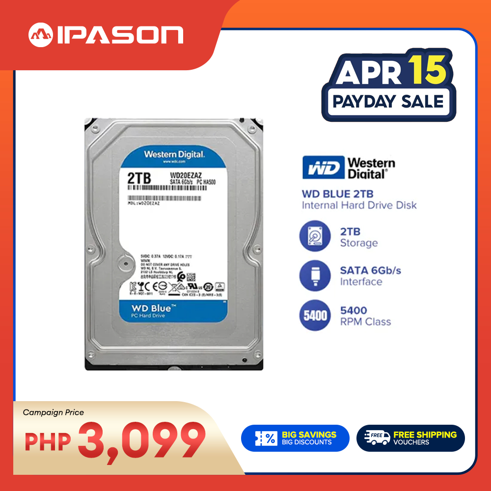 Ipason WD BLUE 1TB (WD10EZEX) & 2TB (WD20EZAZ) SATA 6b/s PC HA500 3.5inch Internal Hard Drive ...