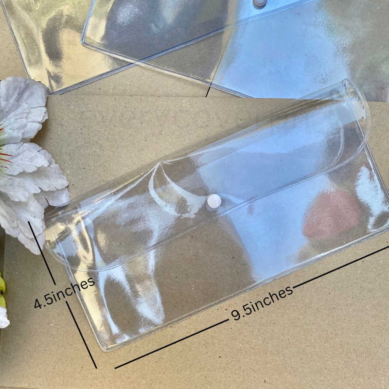 Handy CLEAR PLASTIC ENVELOPE with 2 pocket 9.5”x4.5” in size | Shopee ...