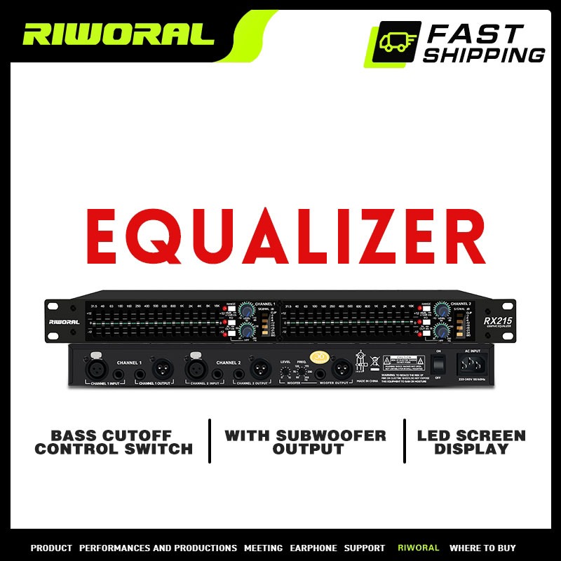 RX EQ 231 215 EQ equalizer with subwoofer out original interface Bass cut control switch LED ...