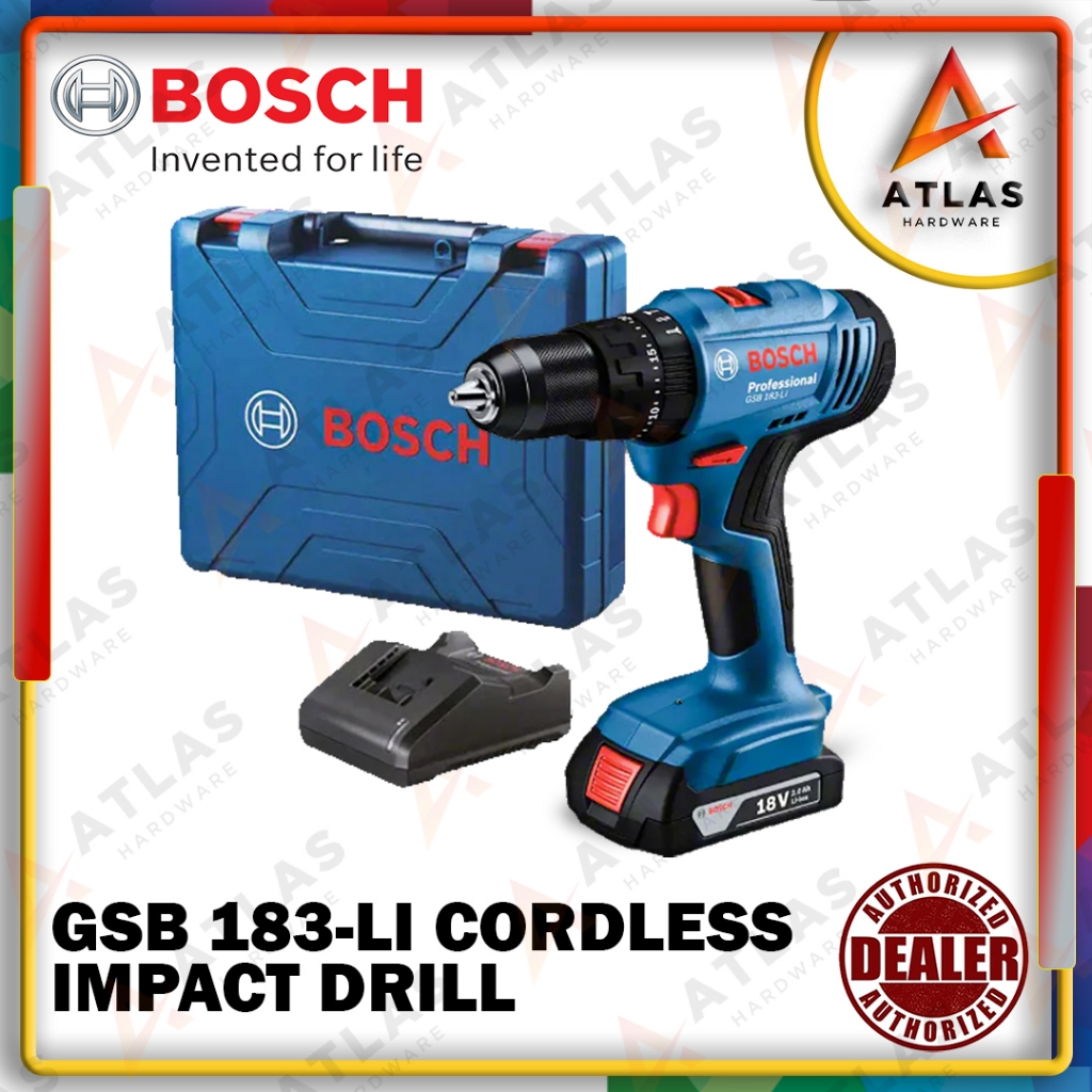 Bosch GSB 183-LI Cordless Impact Drill / Driver 18V Kit Set Original ...