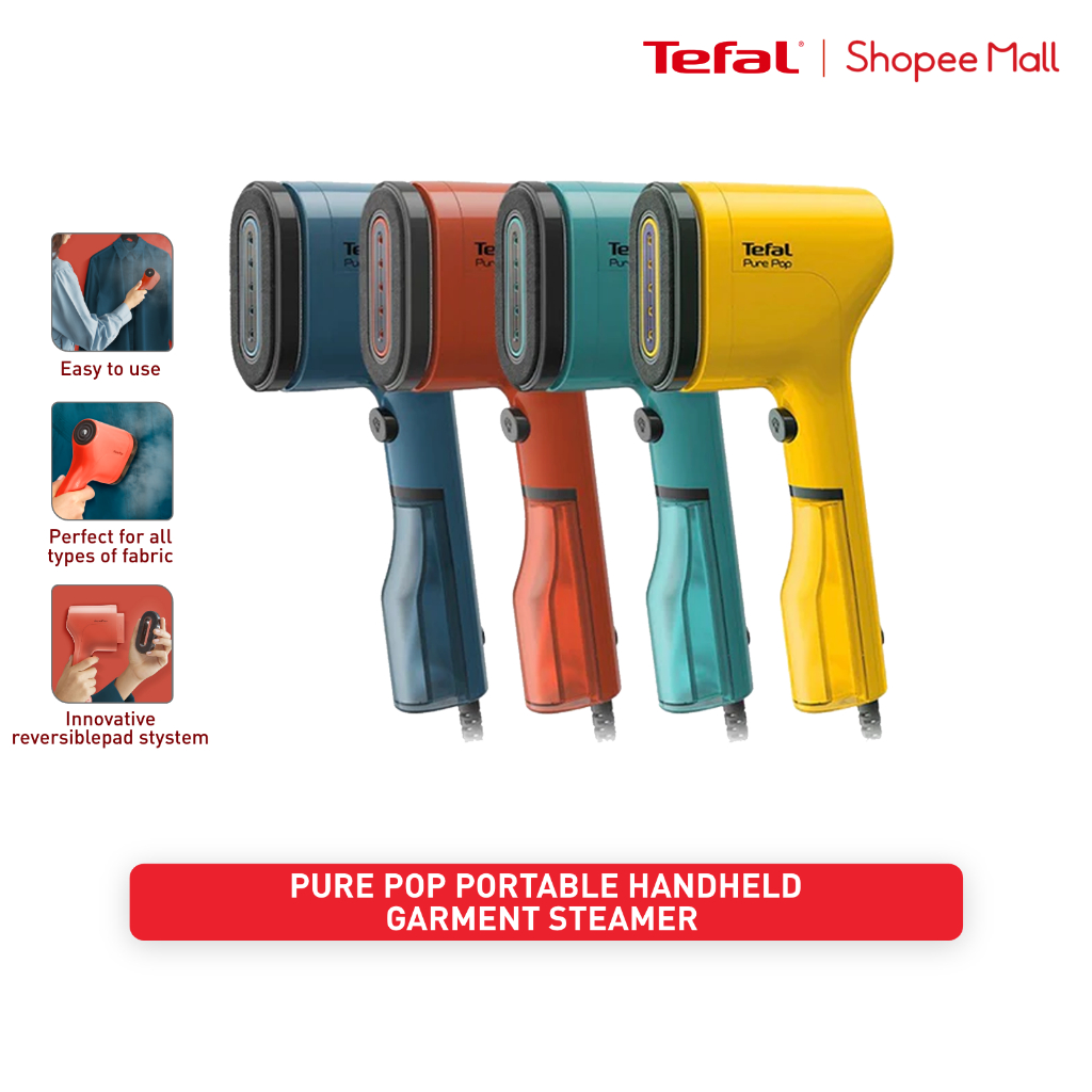 Tefal Pure Pop Portable Handheld Garment Steamer with Reversible Pad ...