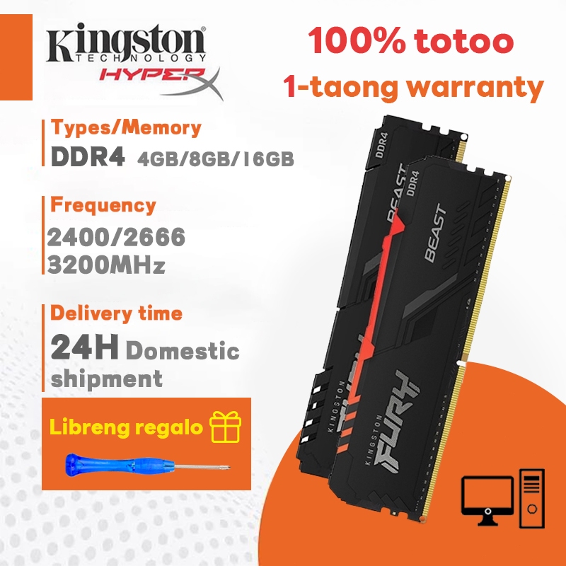 【Local 24H ship】DDR4 8GB/16GB Hyperx BEAST RGB 2400/2666/3200/3600MHZ GAMING Desktop RAM DDR4 ...