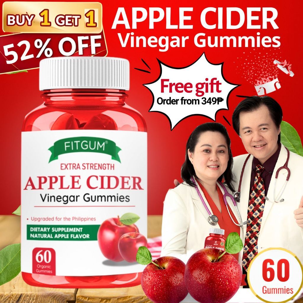 Fitgum Apple Cider Vinegar Gummies 100% Original With Collagen Vitamins ...