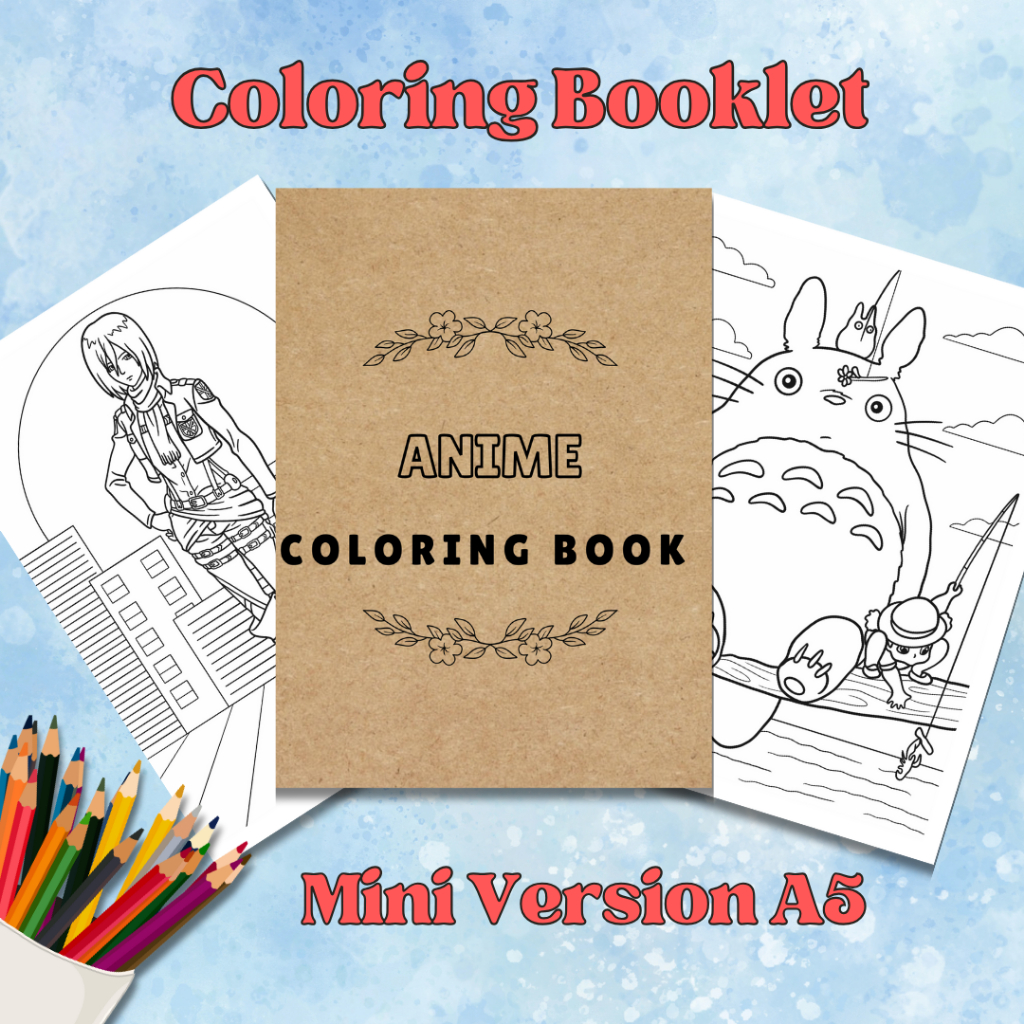 Anime Adult Coloring Book Mini Version Size A5 | Shopee Philippines