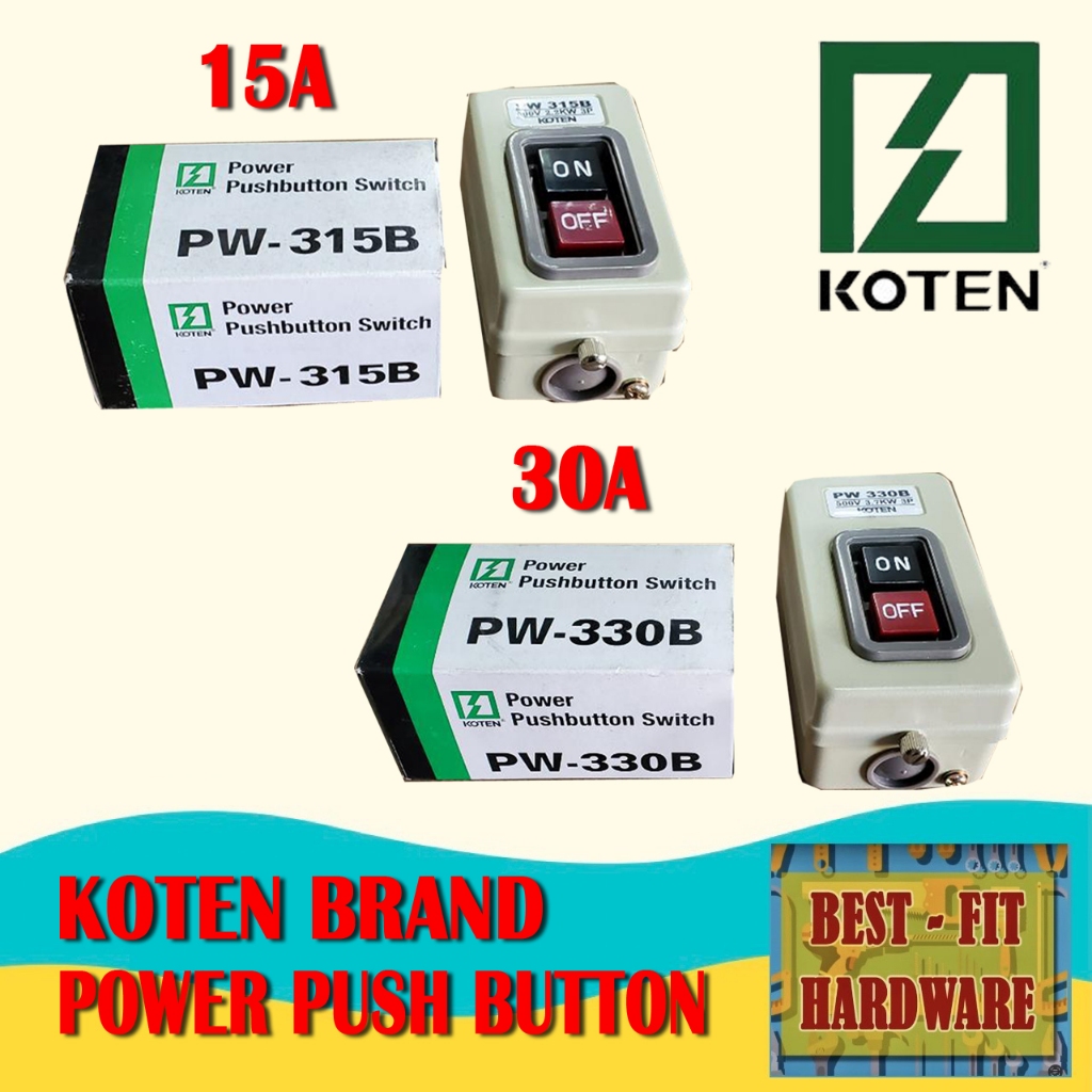 KOTEN POWER PUSH BUTTON SWITCH 15A - 30A PER PIECE | Shopee Philippines