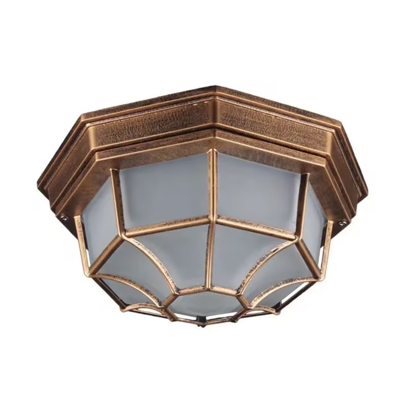 E27 Aluminium Alloy Antique Bronze Outdoor Ceiling Light Flush Mount ...