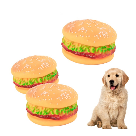 Chew Toy fake Burger toy Squeaky Burger Toy for Dogs Pet Dog Cat Toy ...