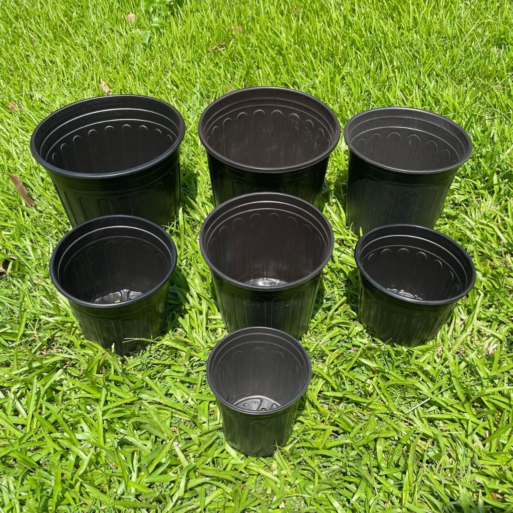 BUTTERFLY 24pcs PVC Pots Flexible Plant Nursery Pot Black Plastic ...