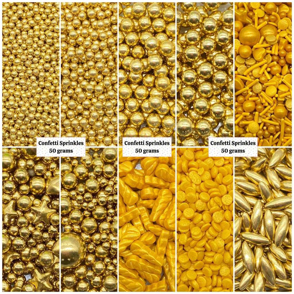 EVERYDAY BAKER - (Gold) Confetti Sprinkles 50 grams Edible - Cake ...