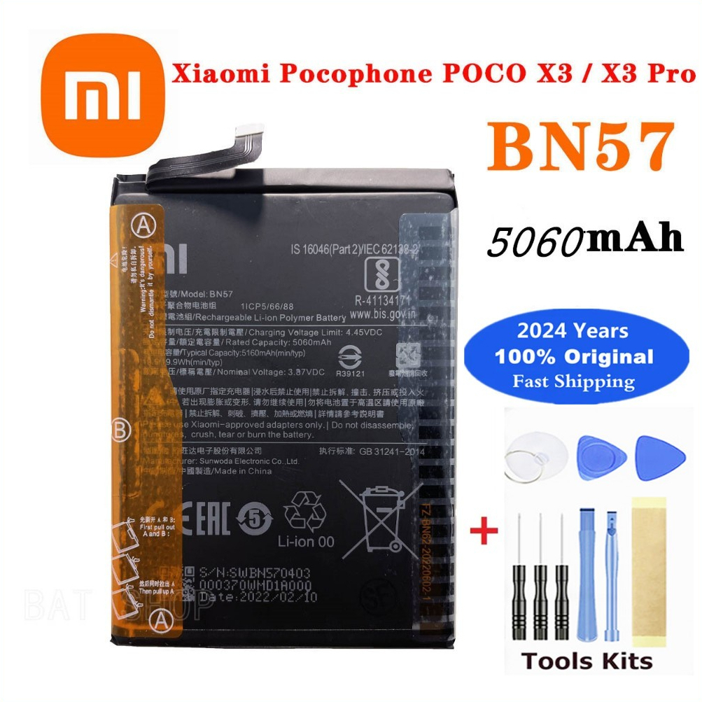 original xiaomi BN57 For xiaomi Poco X3 / Poco X3 NFC/X3 Pro 5060mAh ...