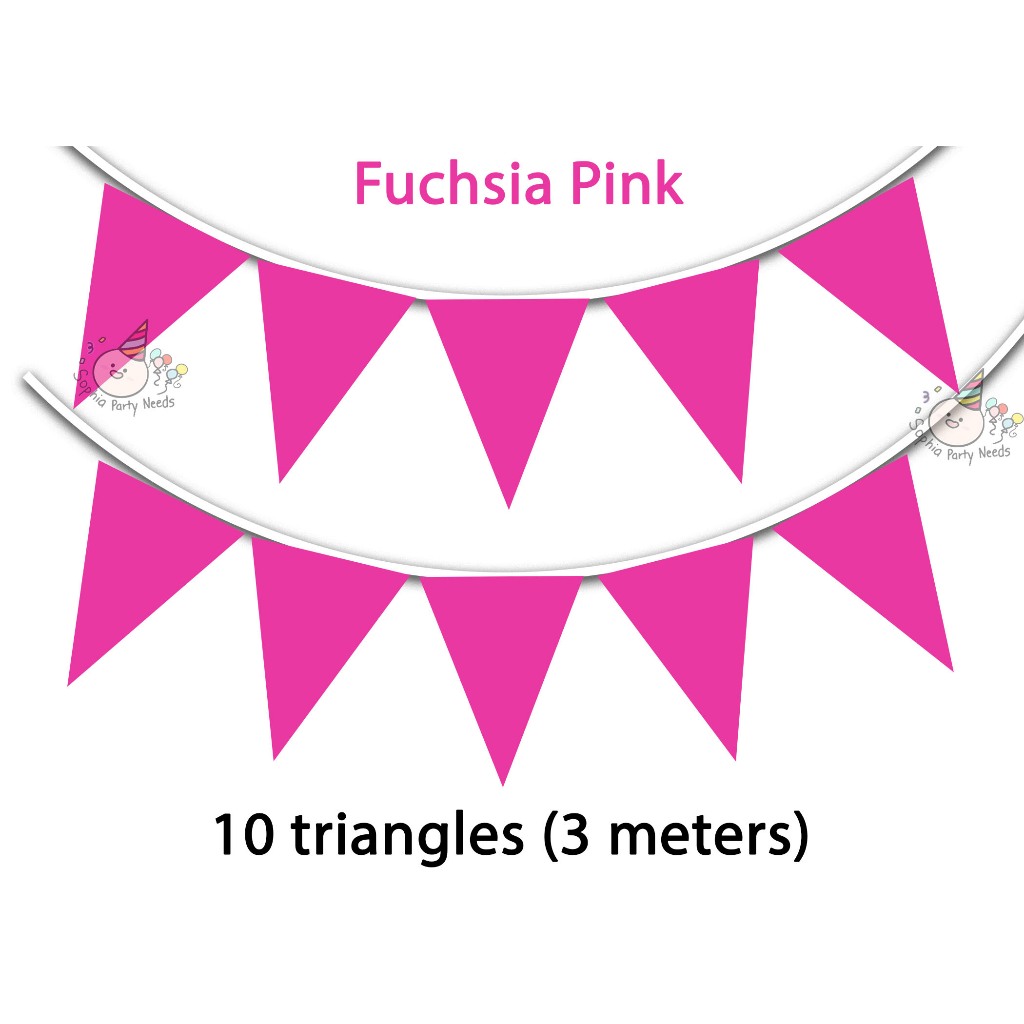 Barbie Triangle Party Flags Banderitas (10 triangle 3 meter) | Shopee ...