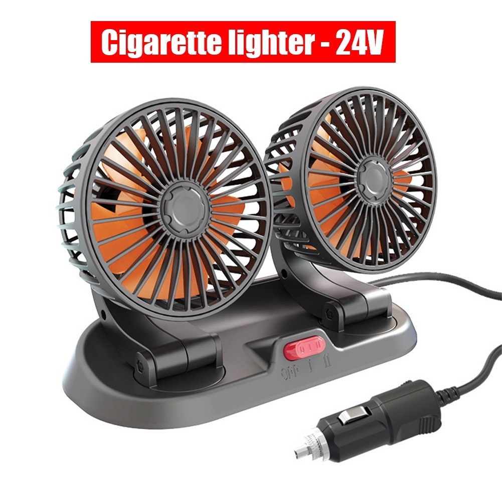 Universal Car Fan 12v/24v Electric Three Head Automotive Fan 360 ...