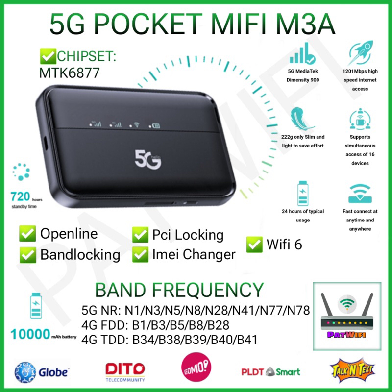5G POCKET MIFI M3A (MOBILE WIFI) | Shopee Philippines