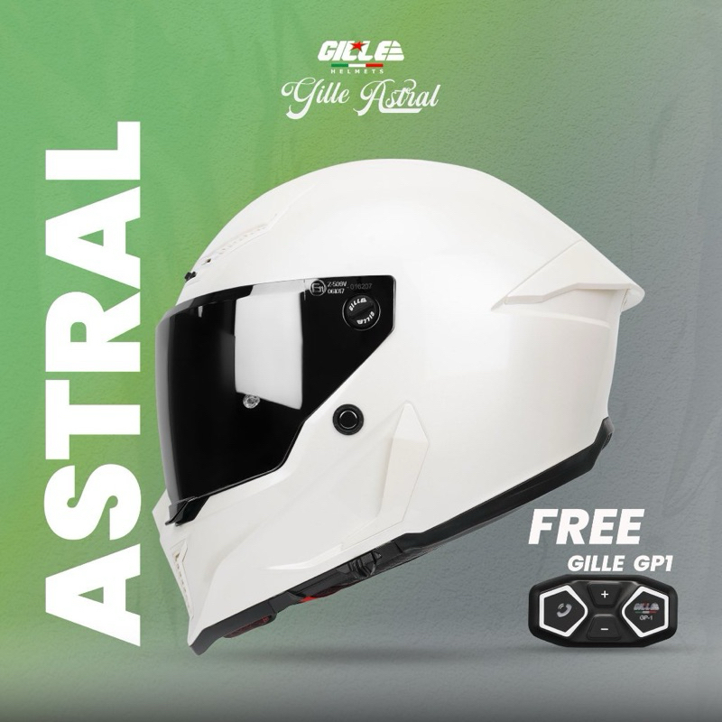 GILLE ASTRAL Fullface Dual Visor Helmet FREE GILLE GP-1 (BLUETOOTH ...