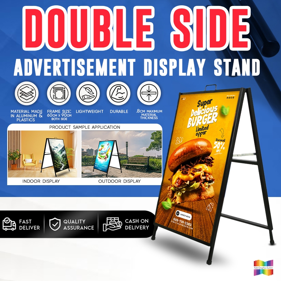 KGS Double Side Poster Stand for menu display, Sintra Sign Holder ...