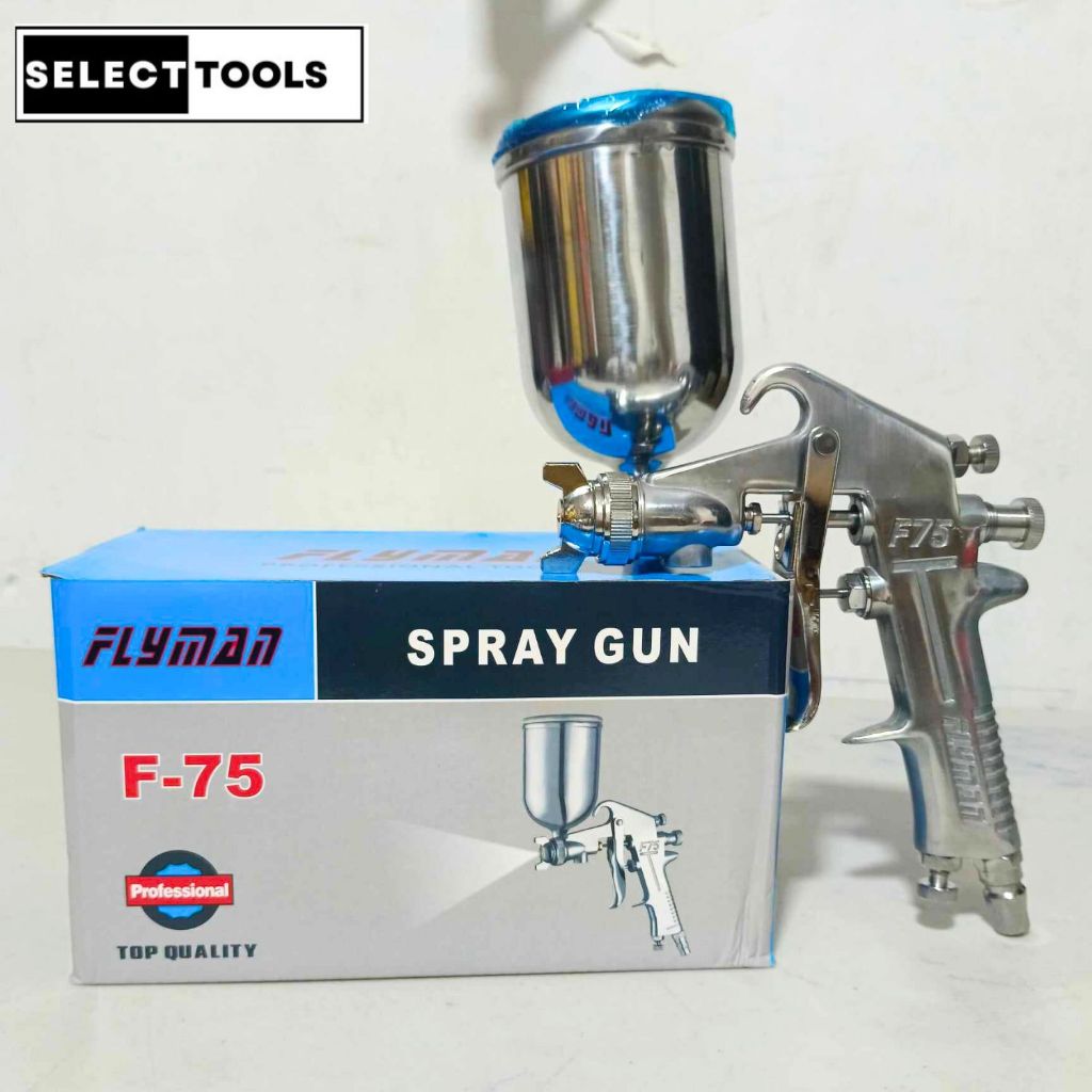 Pneumatic F75 Spray Gun ( Gravity type ) Heavy-duty FLYMAN U.S.A ...