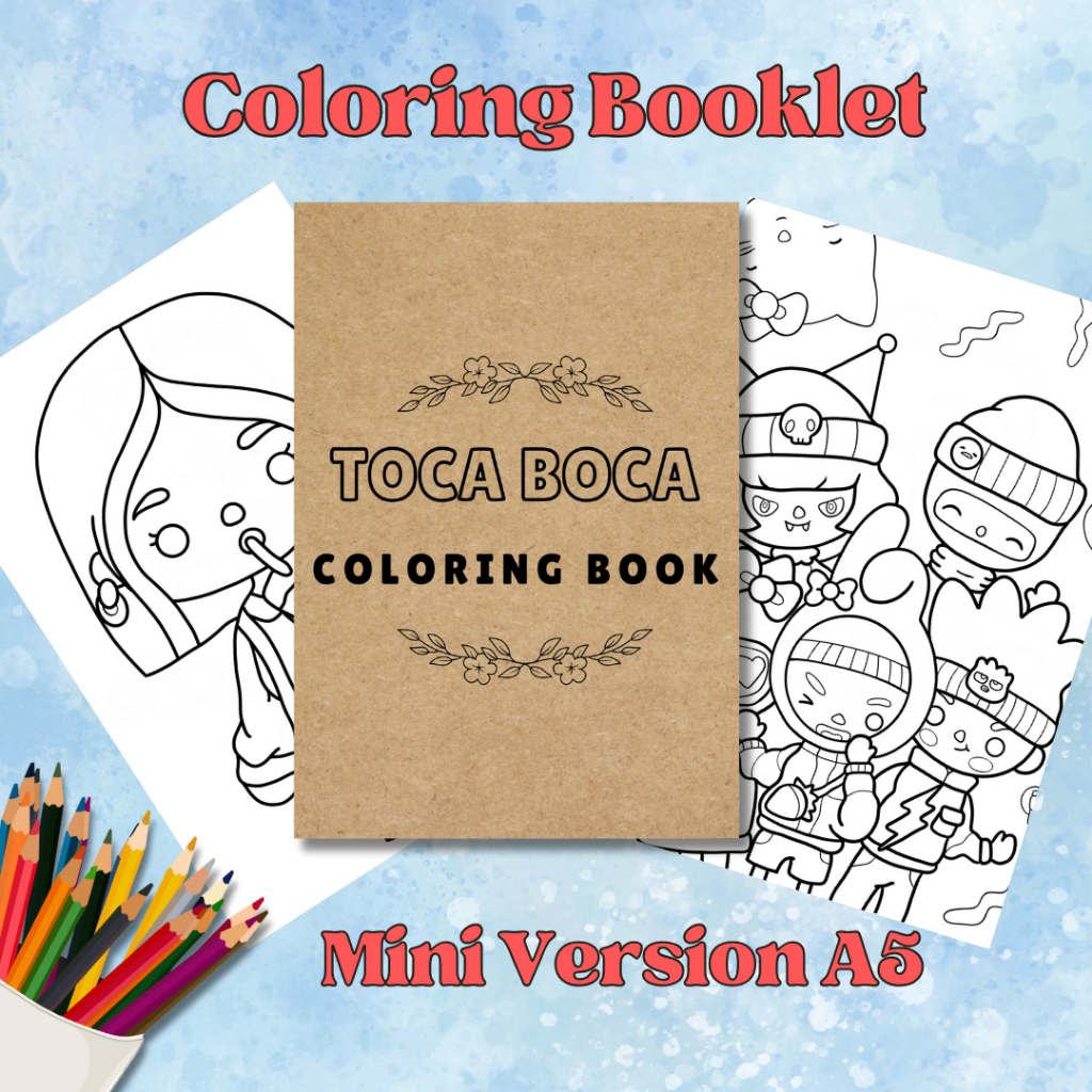 Toca Boca Coloring Book Mini Version A5 Size | Shopee Philippines